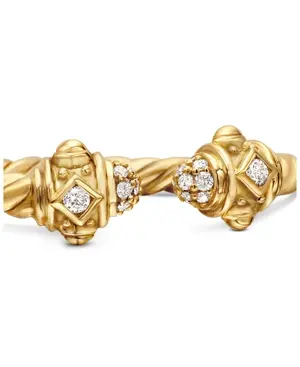 David Yurman Renaissance 18k Yellow Gold Ring With Diamonds - White/gold