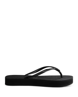 Havaianas Slim Flatform Thong Sandals - Black