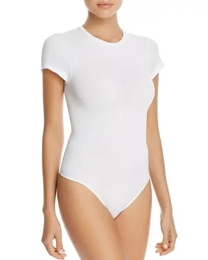 Yummie Seamlessly Shaped Crew Neck Bodysuit - White