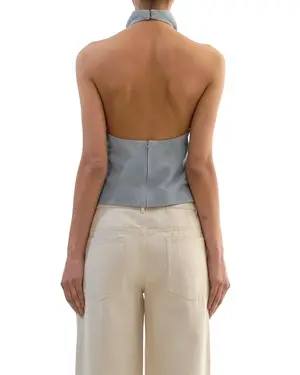 LAMARQUE Suede Halter Top