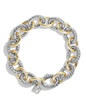 David Yurman Oval Link Bracelet - Silver/yellow Gold
