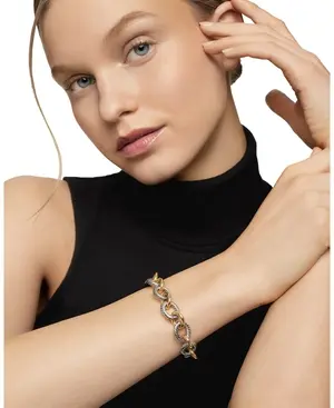 David Yurman Oval Link Bracelet With Gold