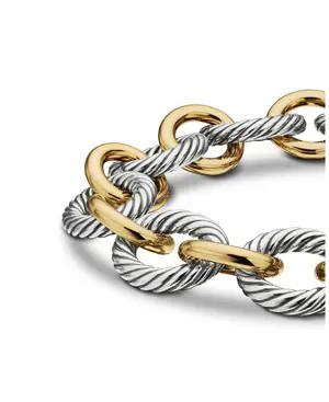 David Yurman Oval Link Bracelet With Gold