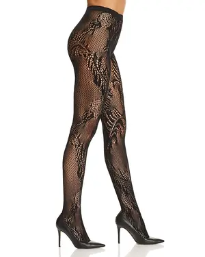 Natori Feather Lace Tights - Black