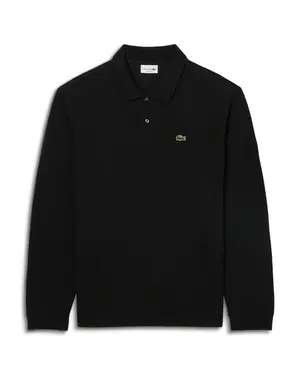 Lacoste Classic Fit Long-sleeve Pique Polo Shirt - Black
