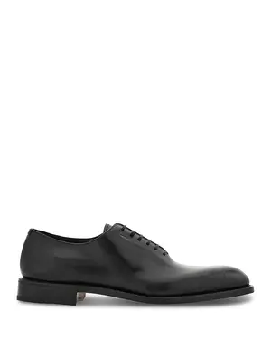 FERRAGAMO Angiolo Leather Oxfords - Nero Croc