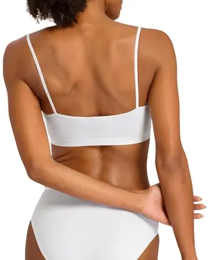 Hanro Touch Feeling Spaghetti Crop Top Bralette - White