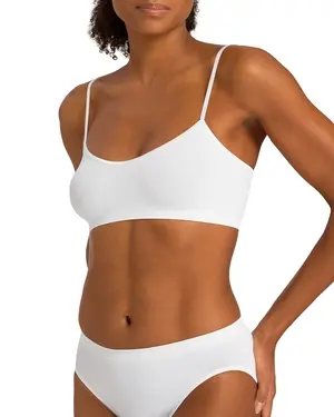 Hanro Touch Feeling Spaghetti Crop Top Bralette - White