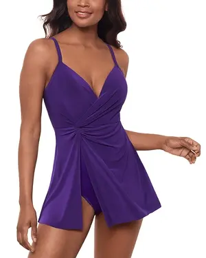 Miraclesuit Twisted Sisters Adora Swim Dress - Mulberry