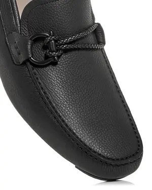 FERRAGAMO Moc Toe Leather Drivers - Nero