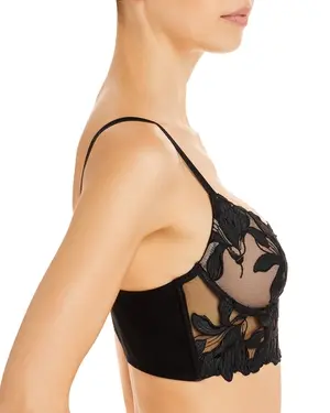 FLEUR DU MAL Lily Embroidery Longline Demi Bra