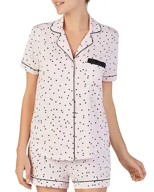 Kate Spade New York Dotted Short Pajama Set - Pink Dot
