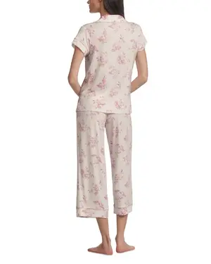 Eberjey Gisele Printed Short Sleeves Cropped Pj Set
