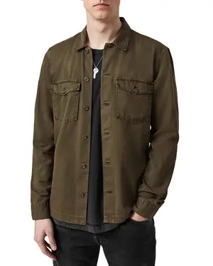 ALLSAINTS Spotter Cotton Camp Shirt - Cargo Green