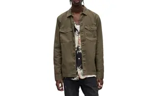 ALLSAINTS Spotter Cotton Camp Shirt - Cargo Green