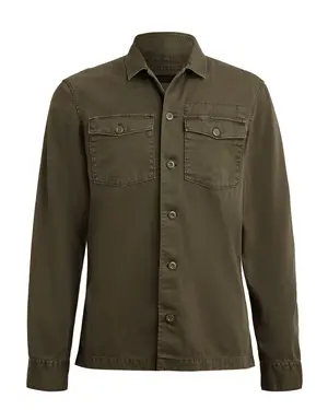 ALLSAINTS Spotter Cotton Camp Shirt - Cargo Green
