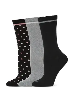 Hue Super Soft Crew Socks Set Black Dot