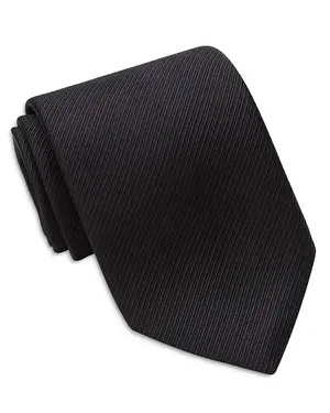 David Donahue Corded Weave Silk Tie - Black