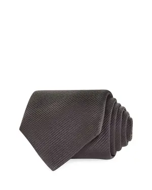 David Donahue David Donahue Corded Weave Silk Tie Charcoal