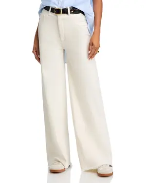 DL1961 Hepburn High-rise Wide-leg Jeans - Eggshell