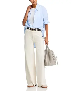 DL1961 Hepburn High-rise Wide-leg Jeans - Eggshell
