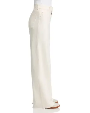 DL1961 Hepburn High-rise Wide-leg Jeans - Eggshell