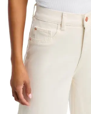 DL1961 Hepburn High-rise Wide-leg Jeans - Eggshell