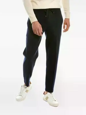 Brunello Cucinelli Cashmere-cotton Blend Drawstring Track Pants - Blue