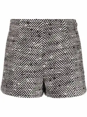 Red Valentino Herringbone-weave Shorts - Black
