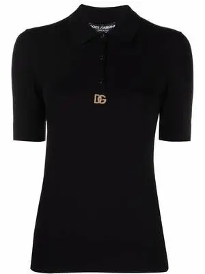 Dolce & Gabbana Logo-plaque Polo Top