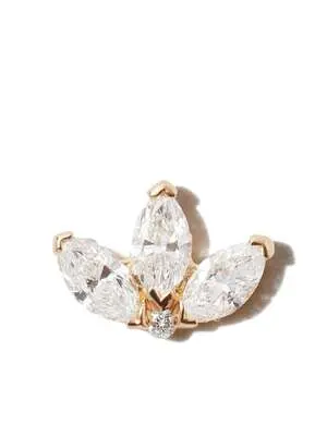 MARIA TASH 18kt Yellow Diamond Lotus Stud Earring - Gold