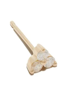 MARIA TASH 18kt Yellow Trinity Diamond Stud Earring