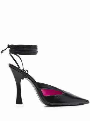 Attico Leather Ankle-wrap Pumps