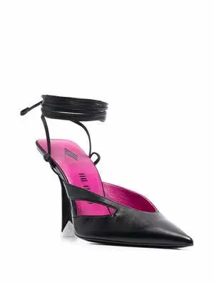 Attico Leather Ankle-wrap Pumps