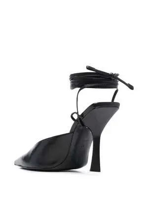 Attico Leather Ankle-wrap Pumps