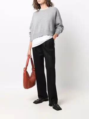 Loulou De Saison Ribbed-trim Cropped Jumper
