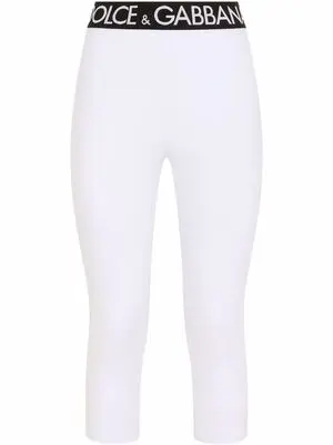 Dolce & Gabbana Logo-waistband Crop Leggings