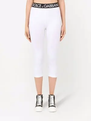 Dolce & Gabbana Logo-waistband Crop Leggings