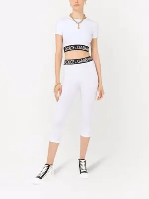 Dolce & Gabbana Logo-waistband Crop Leggings