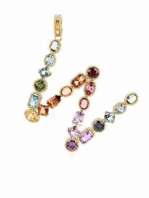 Dolce & Gabbana 18kt Yellow Letter Gemstone Pendant - Gold