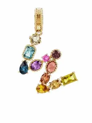 Dolce & Gabbana 18kt Yellow Gemstone Letter Pendant - Gold