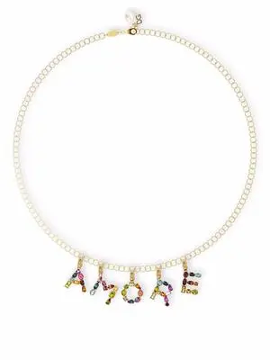 Dolce & Gabbana 18kt Yellow Gemstone Letter Pendant - Gold