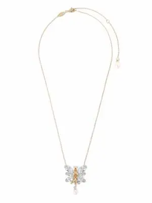 Dolce & Gabbana 18k Yellow Butterfly Aquamarine Necklace