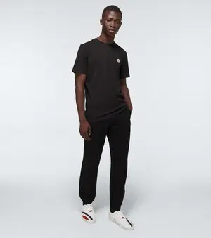 Moncler Brushed Cotton Fleece Sweatpants - Black