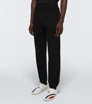 Moncler Brushed Cotton Fleece Sweatpants - Black