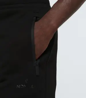 Moncler Brushed Cotton Fleece Sweatpants - Black