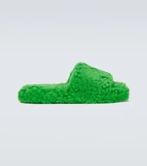 Bottega Veneta Resort Teddy Shearling Slides