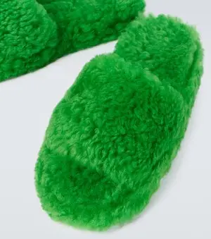 Bottega Veneta Resort Teddy Shearling Slides