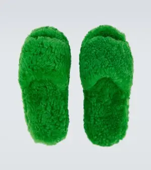 Bottega Veneta Resort Teddy Shearling Slides