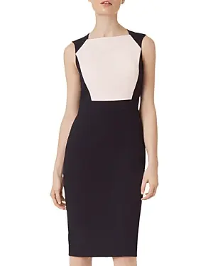 HOBBS LONDON Shea Color-blocked Sheath Dress